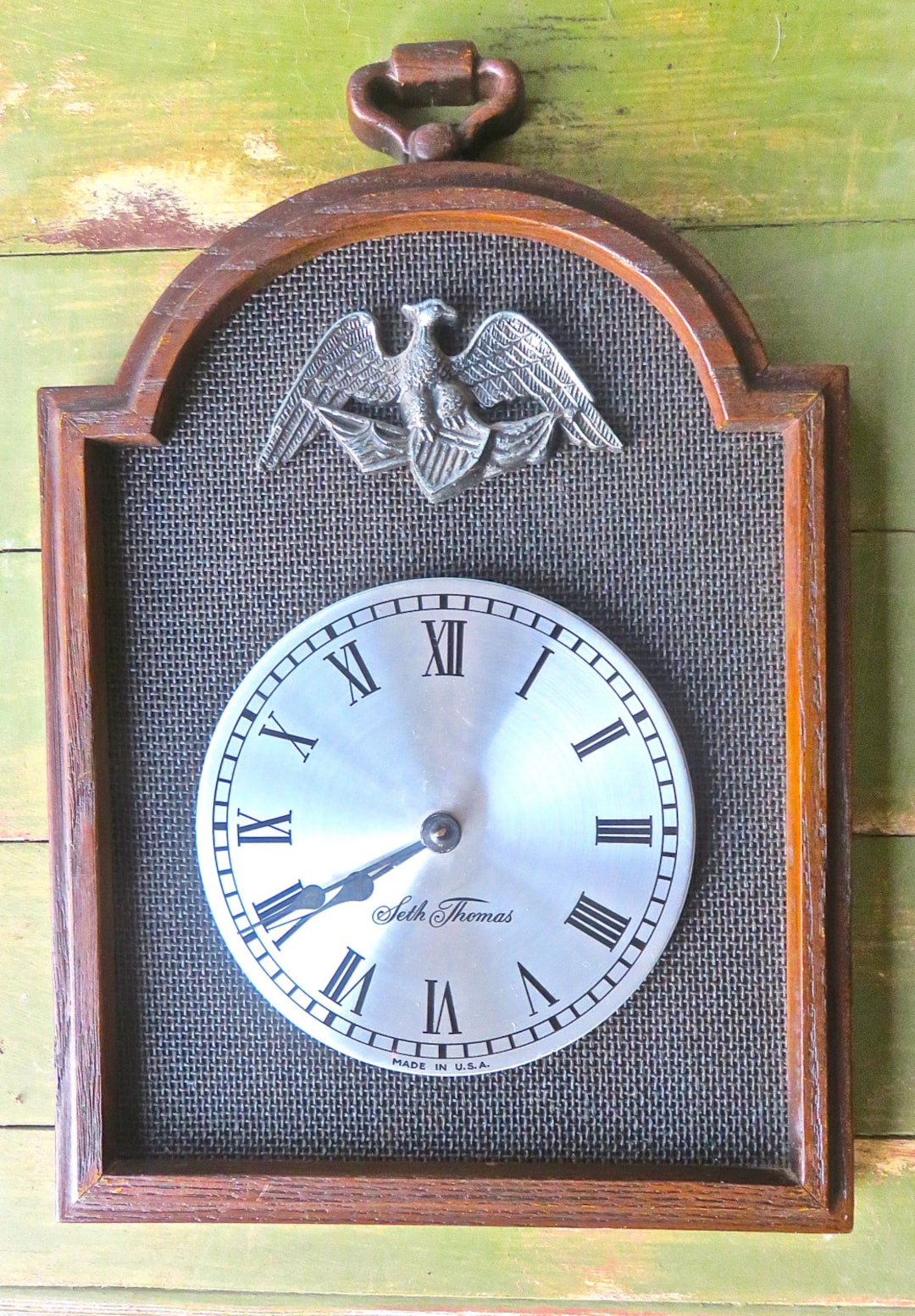 SETH THOMAS Wall Clock Eagle Insignia "institution" Model E 315-001 ...