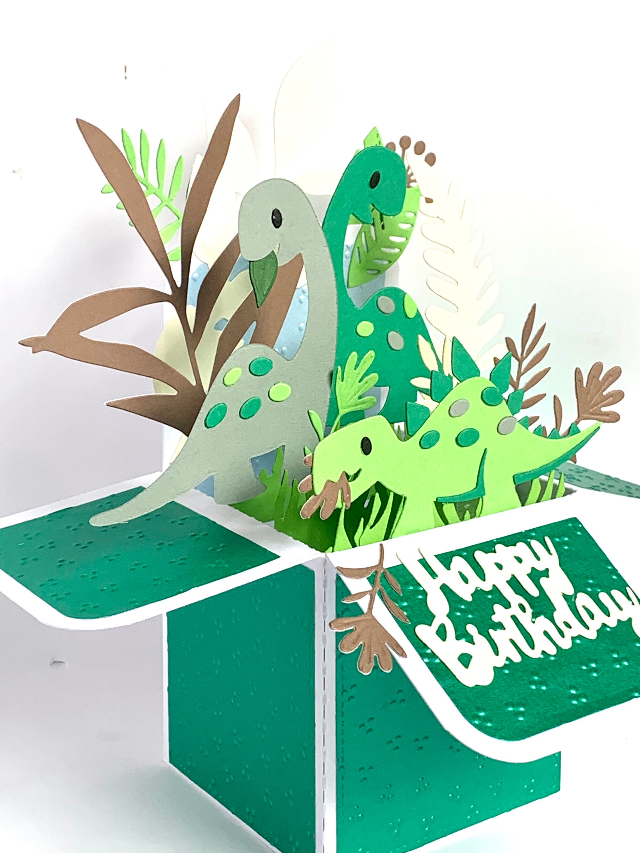 Pop up Dinosaur Exploding Box Card, 3D Dinosaur Card, Jungle Children’s ...