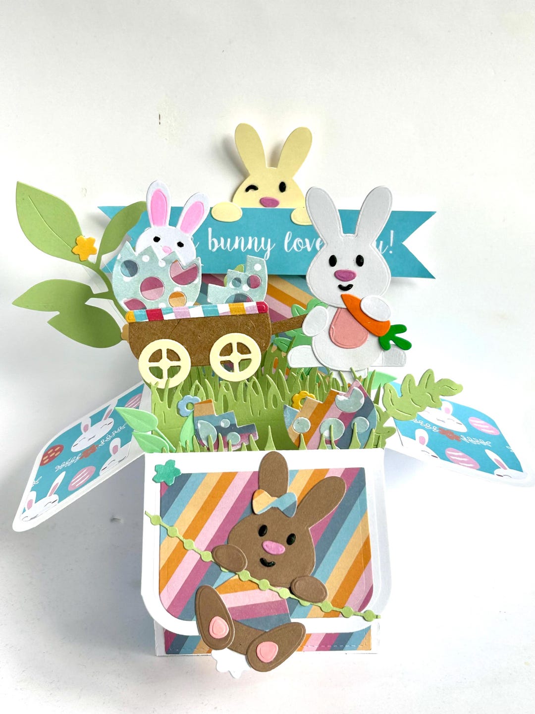 Pop up Easter Bunny Card, 3D Exploding Box Card, Easter Egg ...
