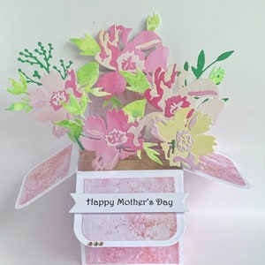 Mothers Day Pop up Floral 3D Exploding Box Card, Handmade Card, Cards ...