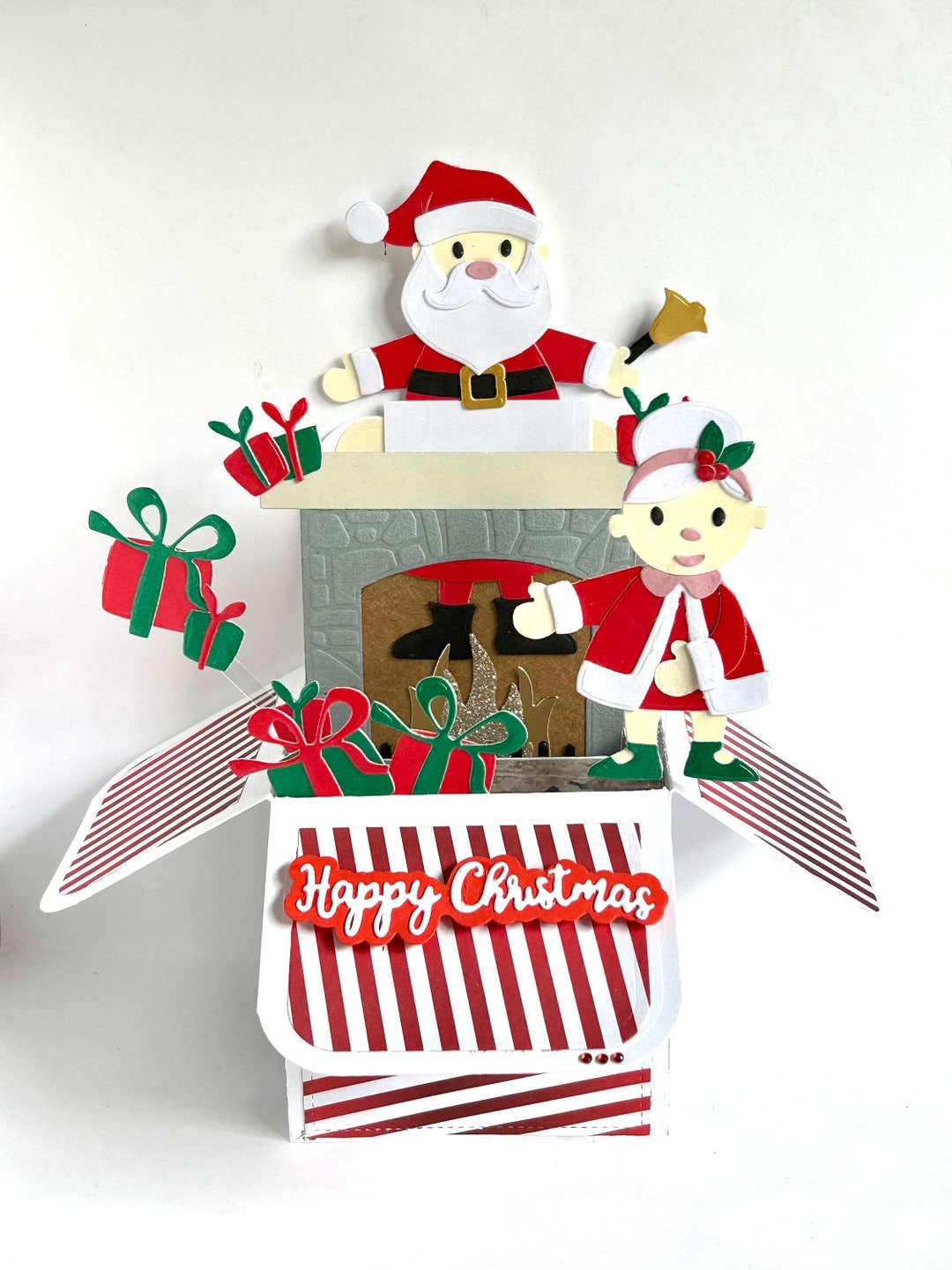 Santa & Mrs Claus Pop up 3D Exploding Box Card Santa Coming - Etsy