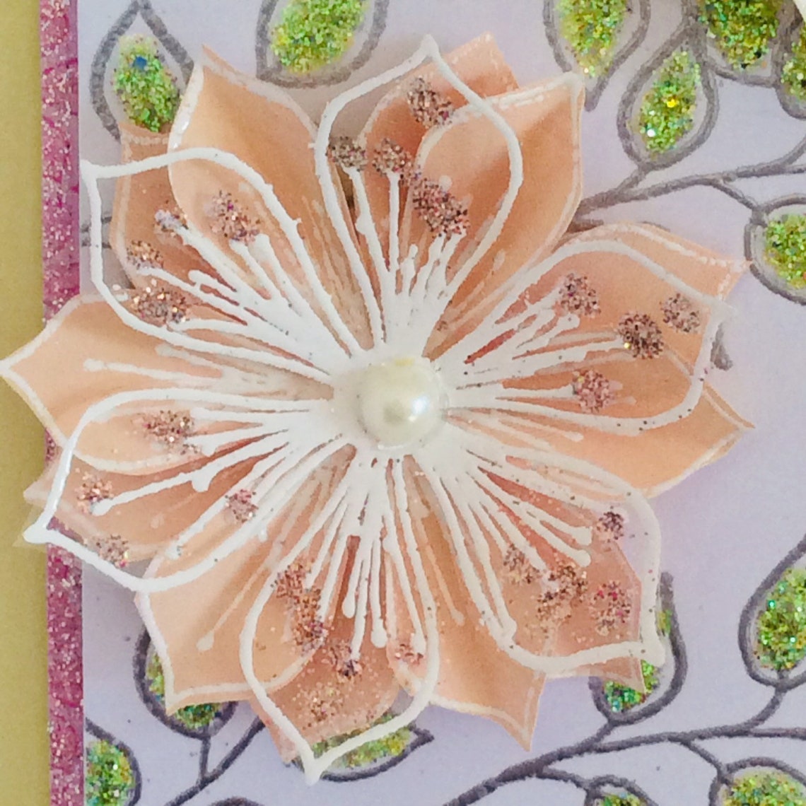 Luxury birthday card 3D card handmade large card floral | Etsy