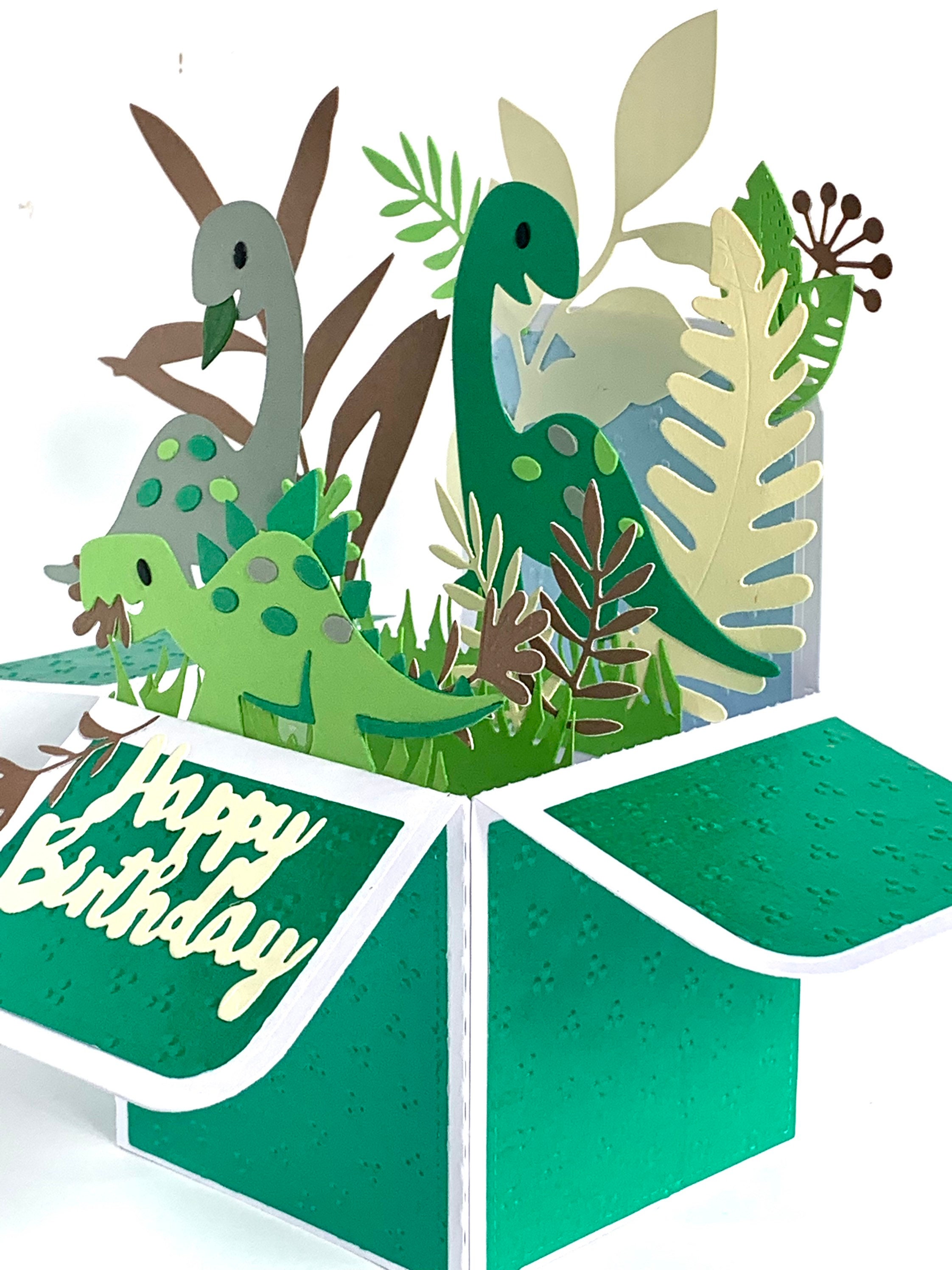 Pop up Dinosaur Exploding Box Card, 3D Dinosaur Card, Jungle Children’s ...