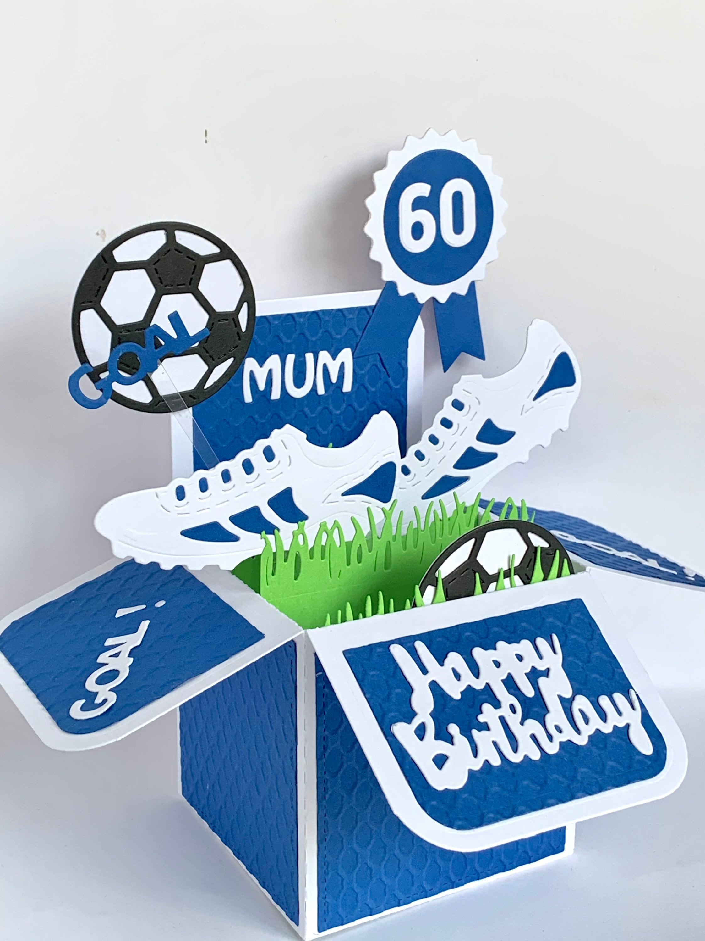 Pop up Football Birthday/fathers Day Exploding Box Card, 3D Football ...
