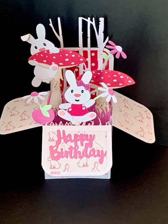 Pop up Bunny Rabbit 3D Card Exploding Card Handmade Birthday - Etsy