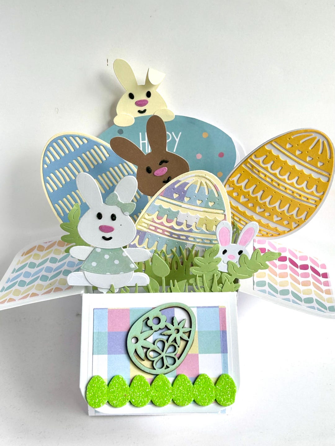 Easter Bunny Pop up Card, 3D Exploding Box Card, Easter Egg ...