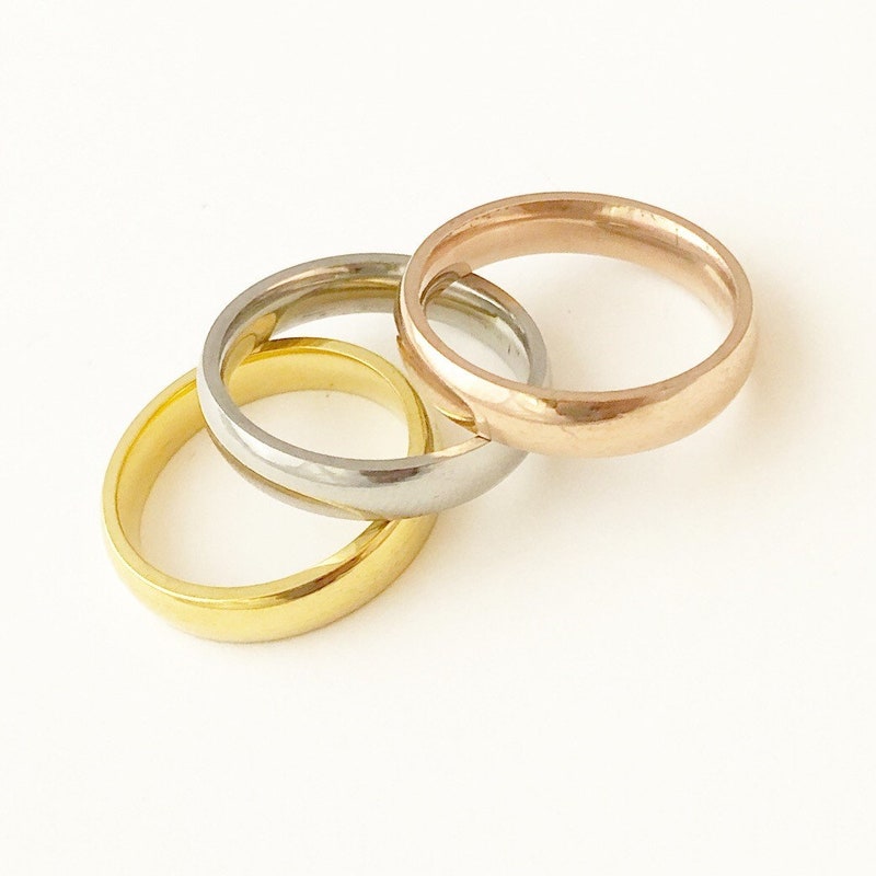 Stainless Steel Rose Gold Ring - Etsy