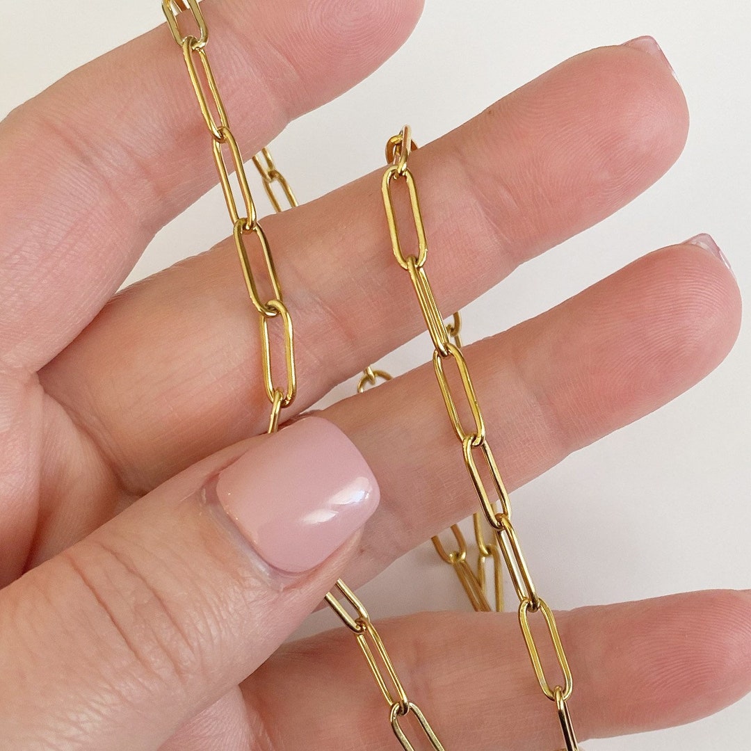 Paperclip Link Chain Layering Chain Silver or Gold - Etsy