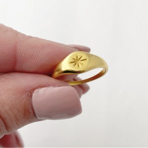 Signet Ring, North Star Ring, Gold Ring - Etsy Canada