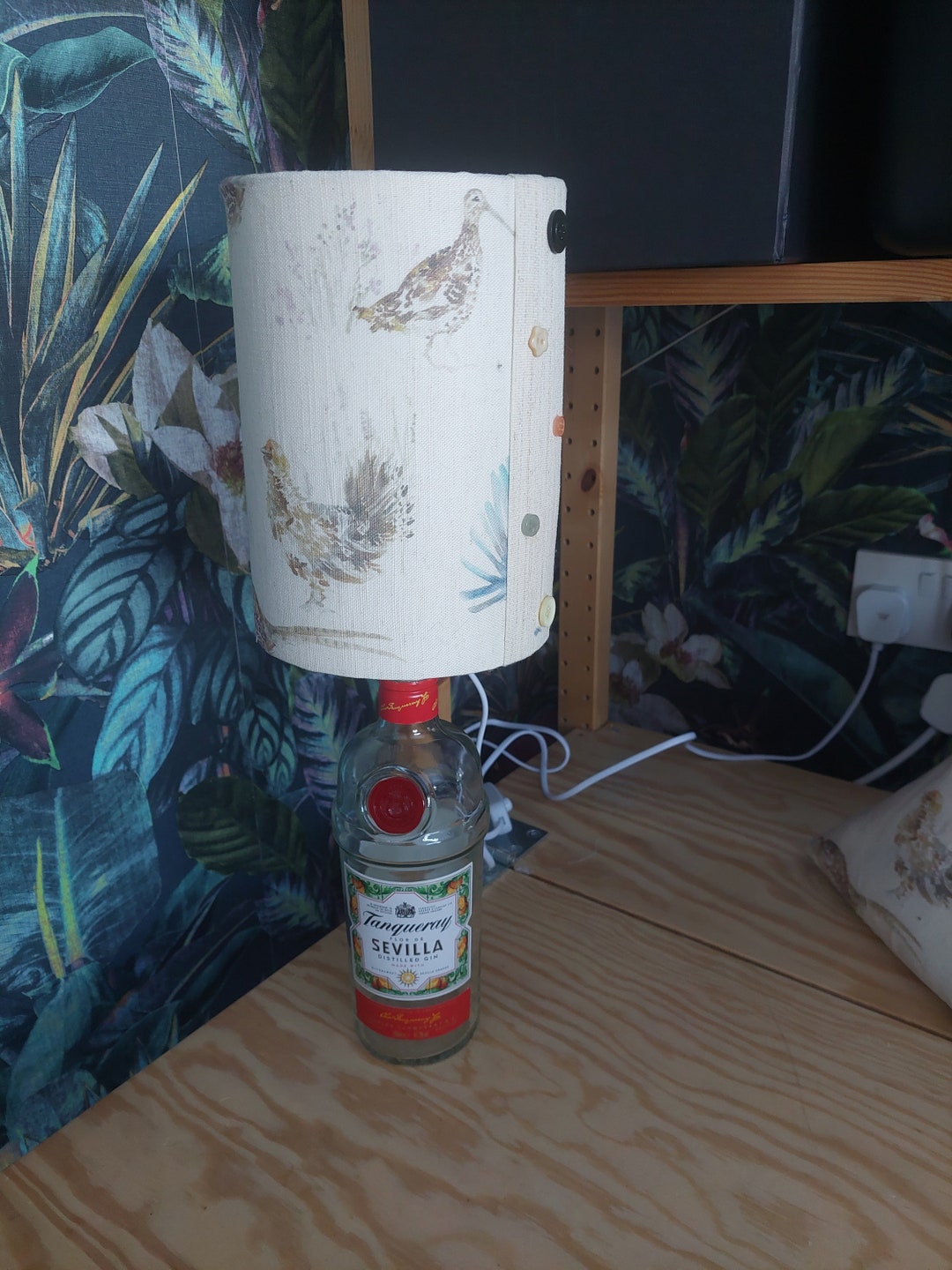 Table Bottle Lamp Pheasant Game Bird Scottish Voyage Maison Fabric Lamp ...