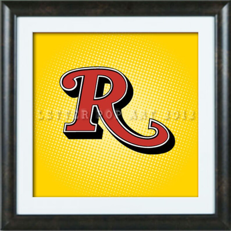 Alphabet Pop Art Print Using Rolling Stone Logo Letter R | Etsy