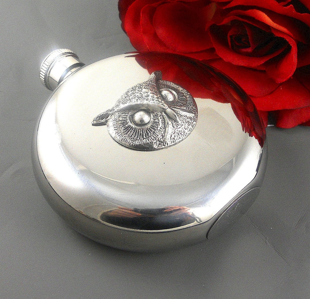 Gothic Owl Flask, Antique Silver Stainless Steel, 5 Oz - Etsy