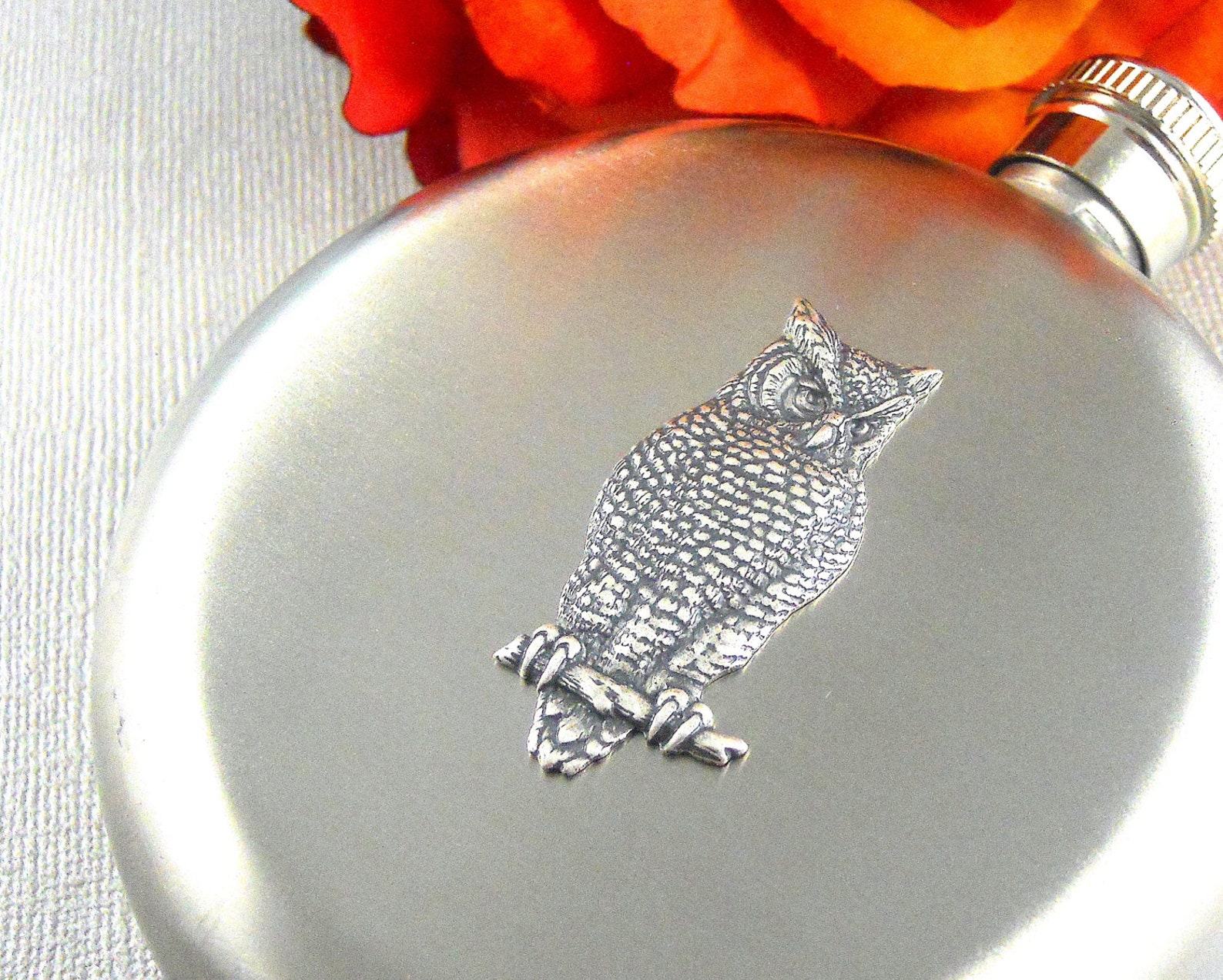 Steampunk Owl Flask, Gothic Vintage Inspired Steel Flask (5oz) - Etsy