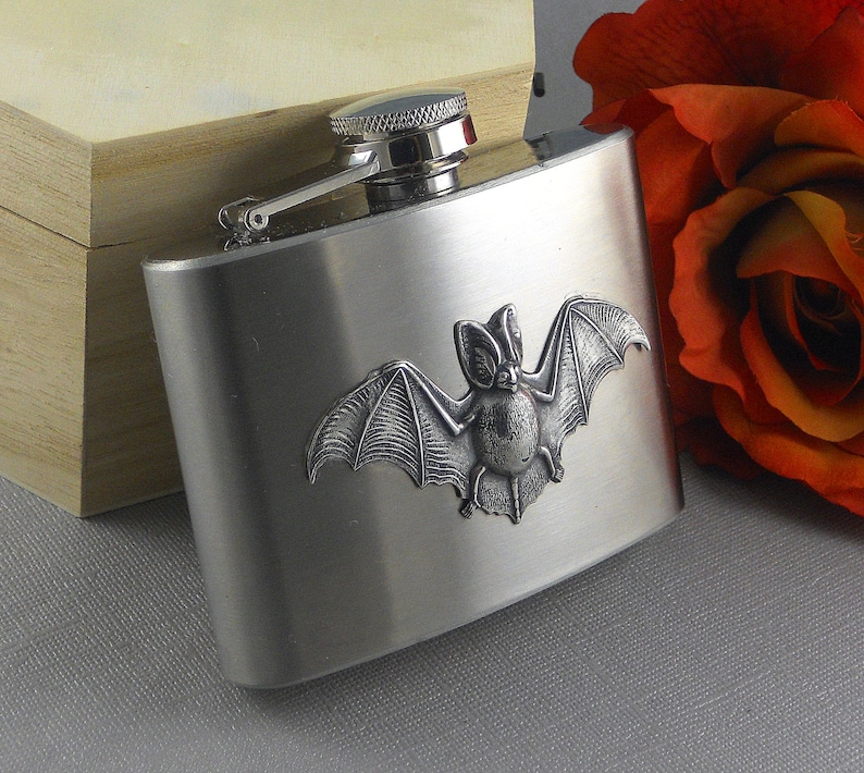 Steampunk Bat Flask Gothic Victorian Stainless Steel Vampire - Etsy
