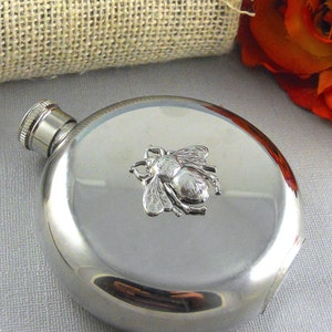 Silver Bumble Bee Flask, Bumble Bee, Insect, Bug, Vintage Inspired ...