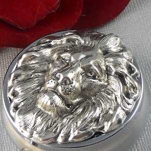 Vintage Silver Lion Head Pill Box, Gothic Inspired, 3 Compartments - Etsy