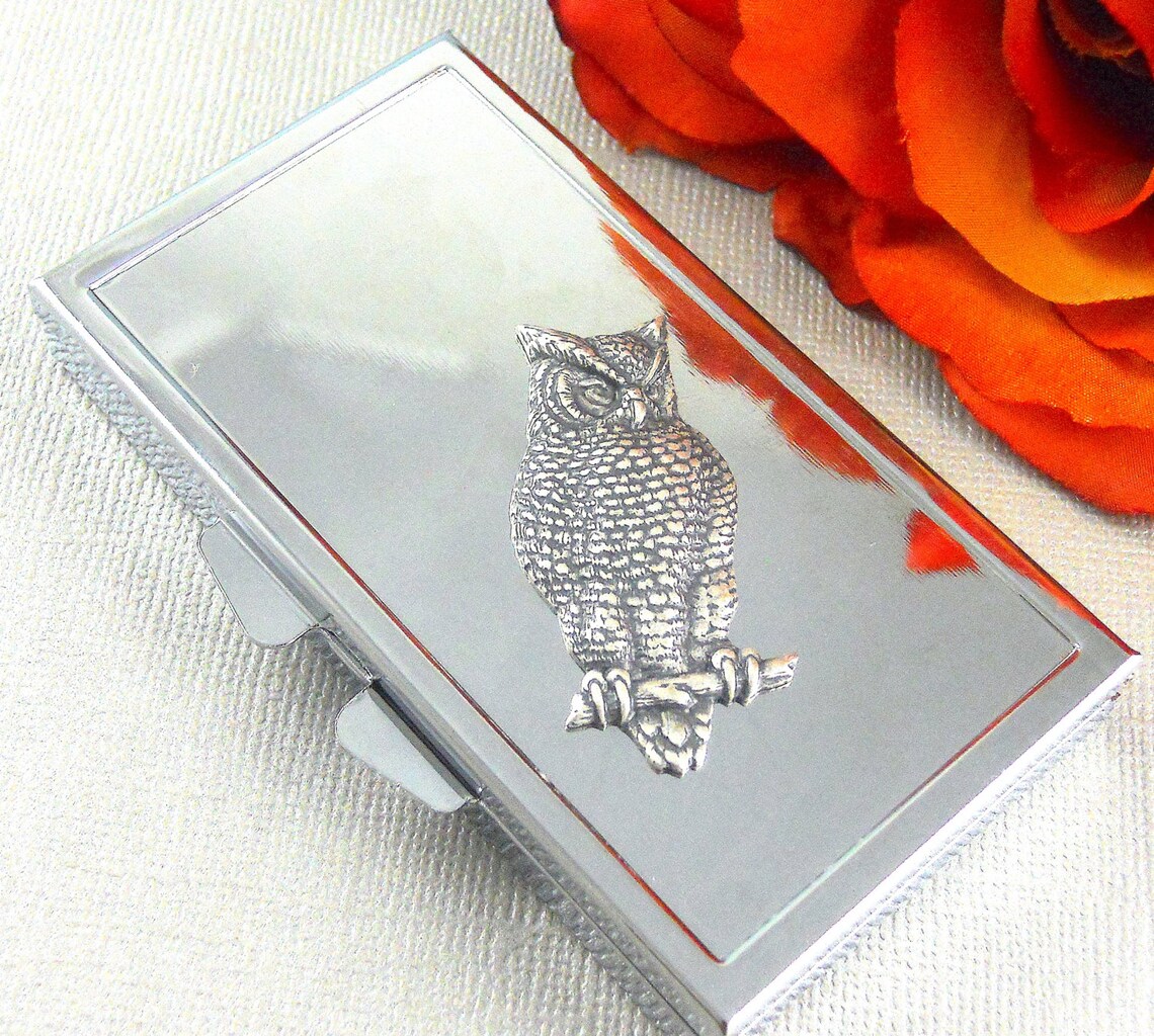 Owl Pill Box, Silver Weekly Pill Case, Steampunk Style - Etsy