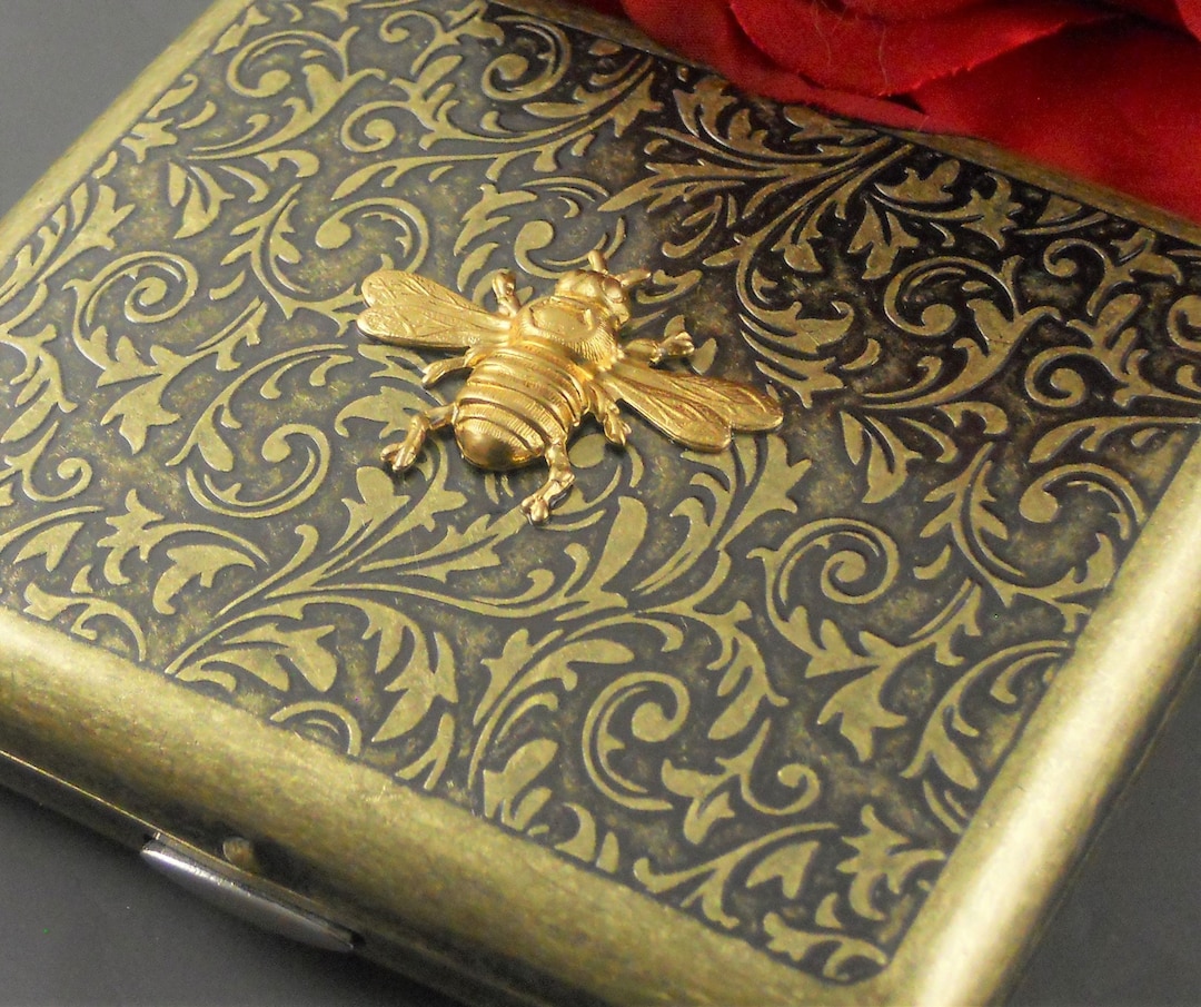 Cigarette Case, Bronze Bumble Bee, Bee Box Money Holder, Vintage ...
