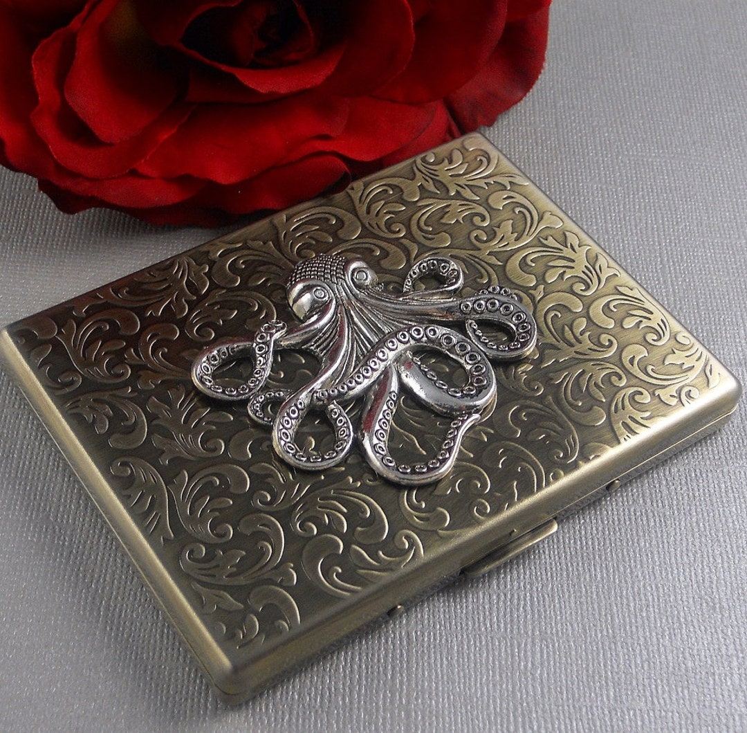 Octopus Cigarette Case Steampunk Gothic Victorian Business Card Case ...