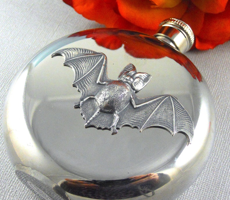 Round Steampunk Bat Flask Gothic Victorian Stainless Steel - Etsy Hong Kong