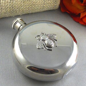 Silver Bumble Bee Flask, Bumble Bee, Insect, Bug, Vintage Inspired ...