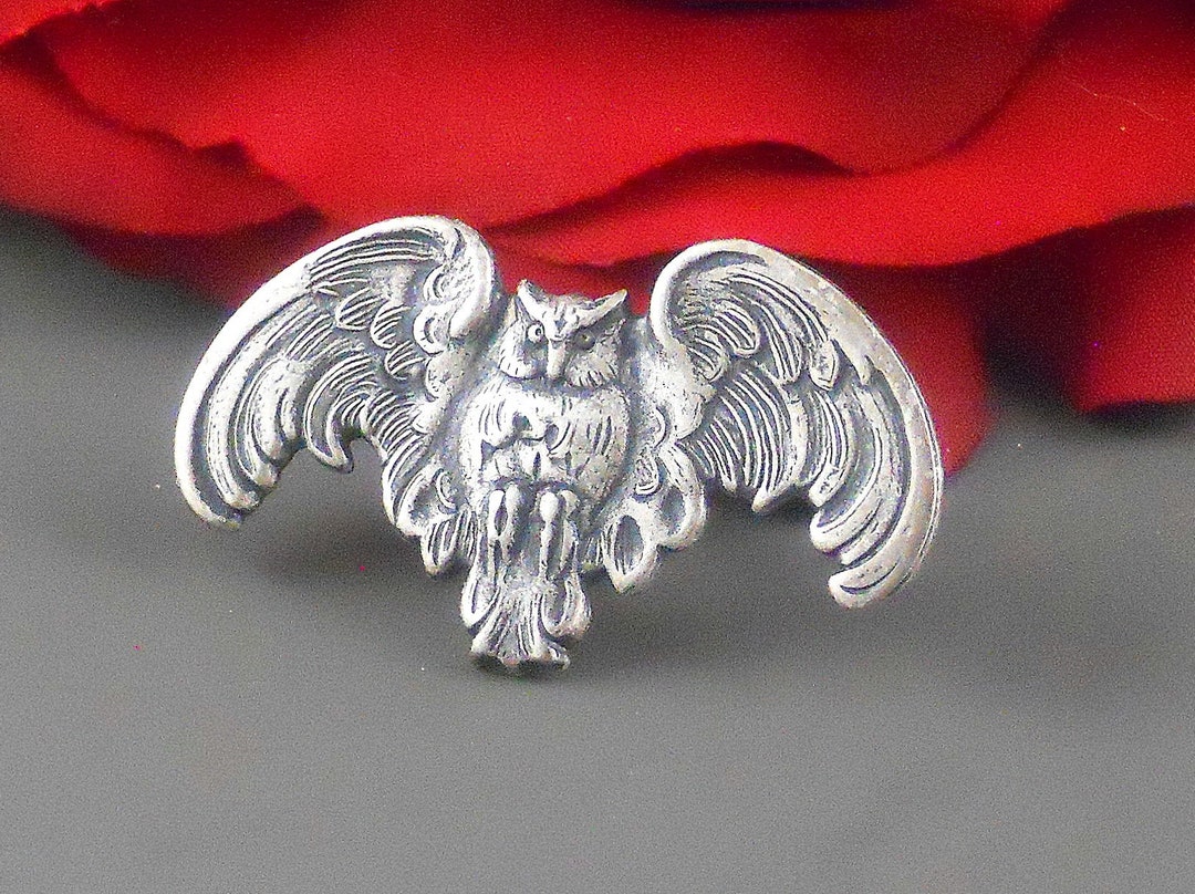 Flying Owl Pin Tack Brooch Silver Owl Pin Woodland Men Tie Pin Tack ...