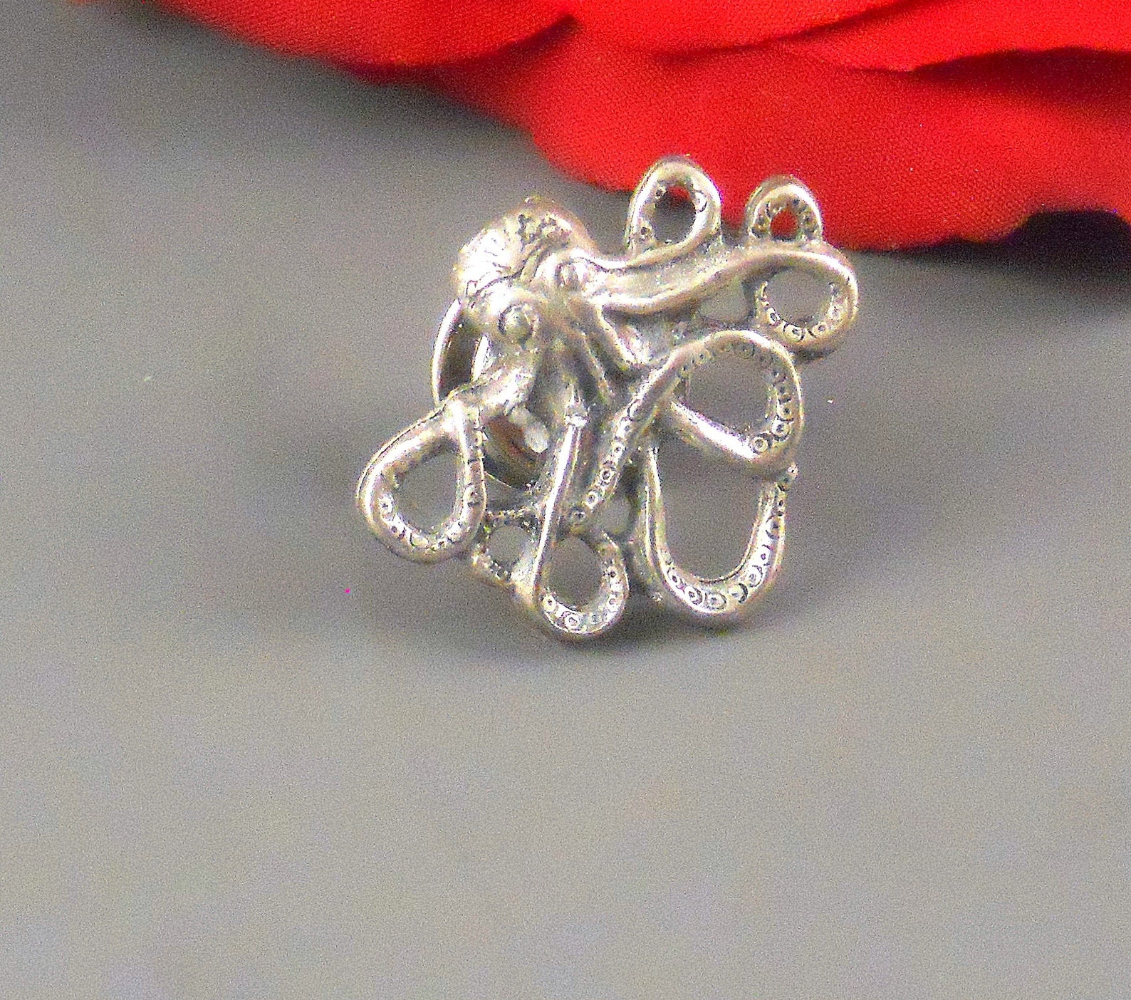 Silver Octopus Tie Tack, Small Vintage Inspired, Nautical Ocean Tie Pin ...