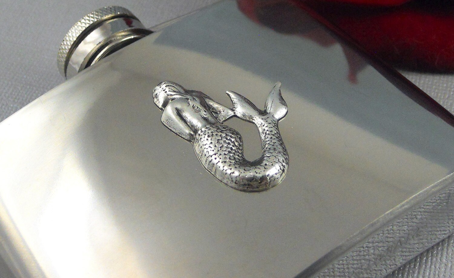 Mermaid Flask Silver Nautical Victorian Sea Ocean Men - Etsy