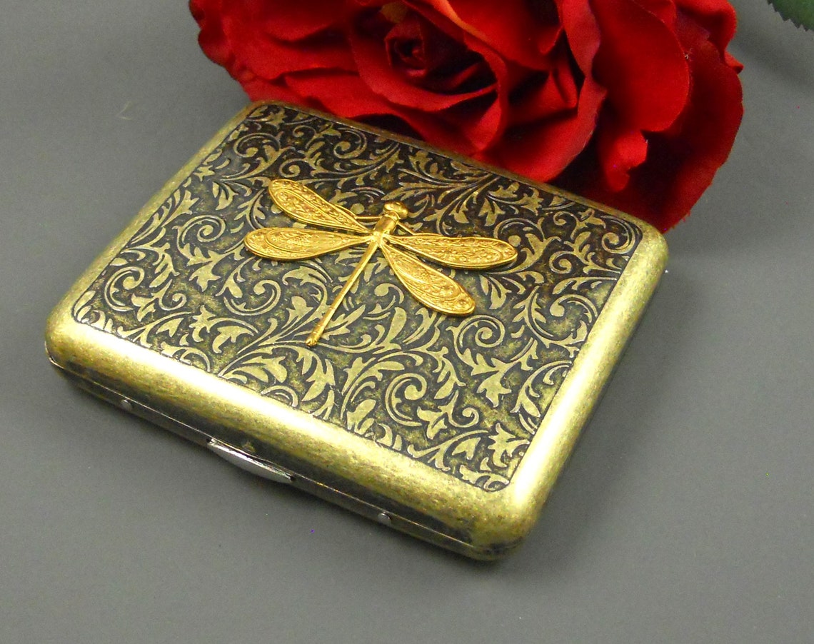 Victorian Dragonfly Cigarette Case Gothic Victorian Style Metal ...