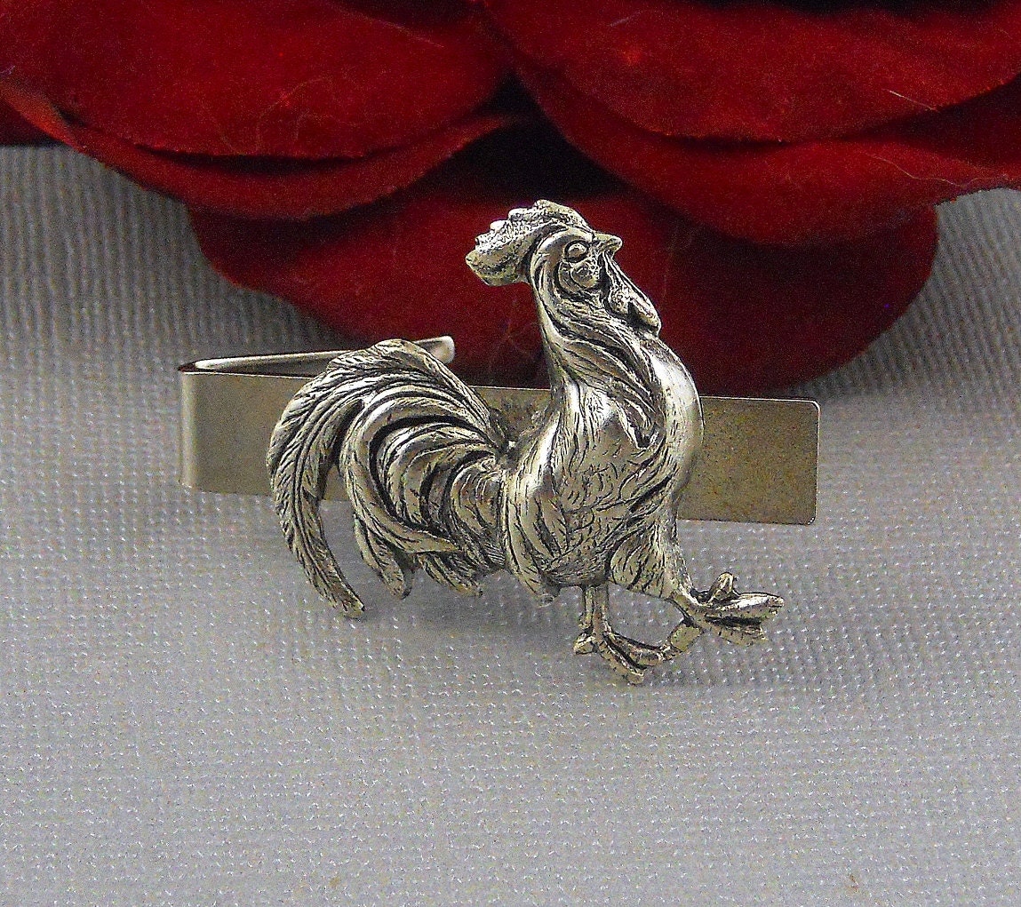 Sale Silver Chicken Tie Clip Tie Bar Tie Tack Tie Rooster - Etsy