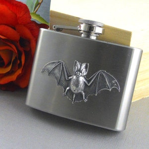 Steampunk Bat Flask, Gothic Victorian Stainless Steel, Vampire Flask ...