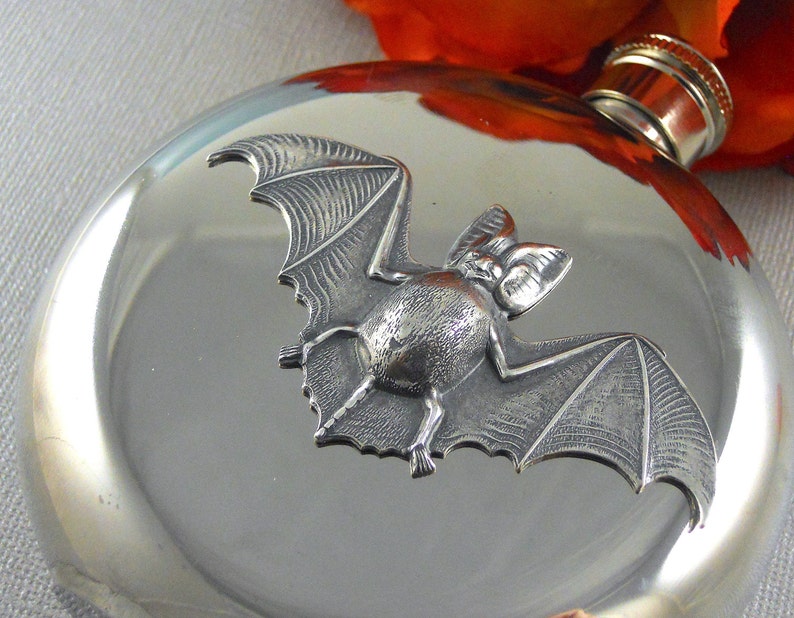 Round Steampunk Bat Flask Gothic Victorian Stainless Steel - Etsy
