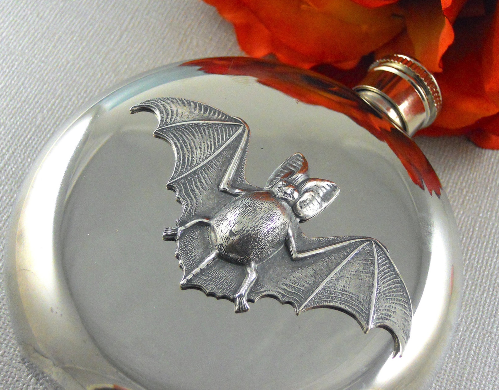 Round Steampunk Bat Flask Gothic Victorian Stainless Steel - Etsy