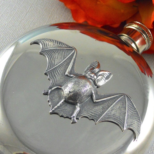 Round Steampunk Bat Flask Gothic Victorian Stainless Steel - Etsy