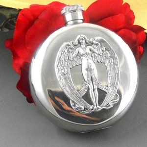 Big Victorian Angel Flask Steampunk Flask Round Flask Pocket Flask ...