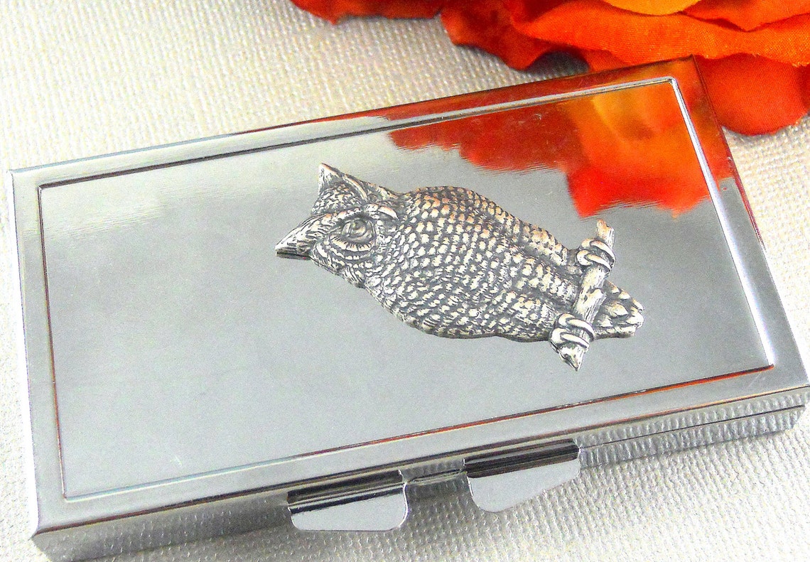 Owl Pill Box, Silver Weekly Pill Case, Steampunk Style - Etsy