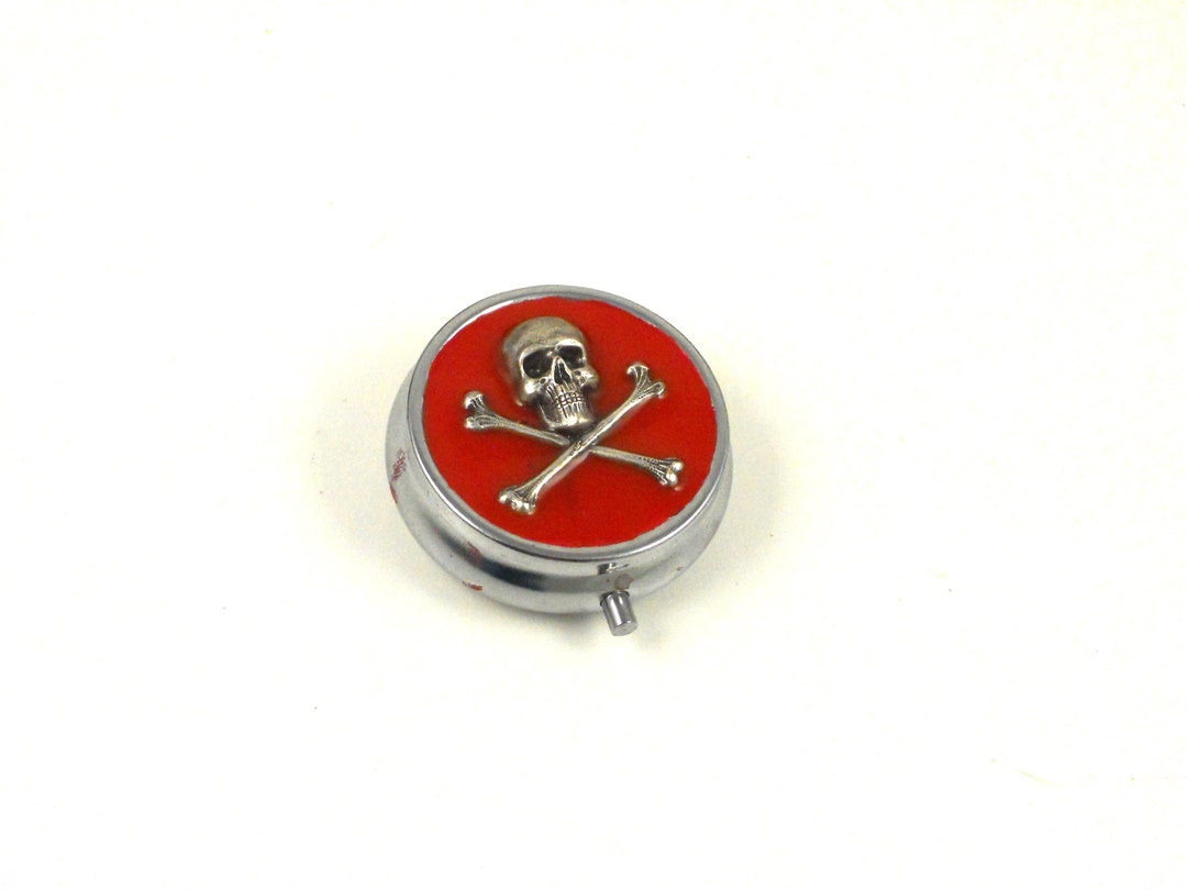 Skull Pill Box Hand Painted Pill Case Personalized Pill Box Color of ...