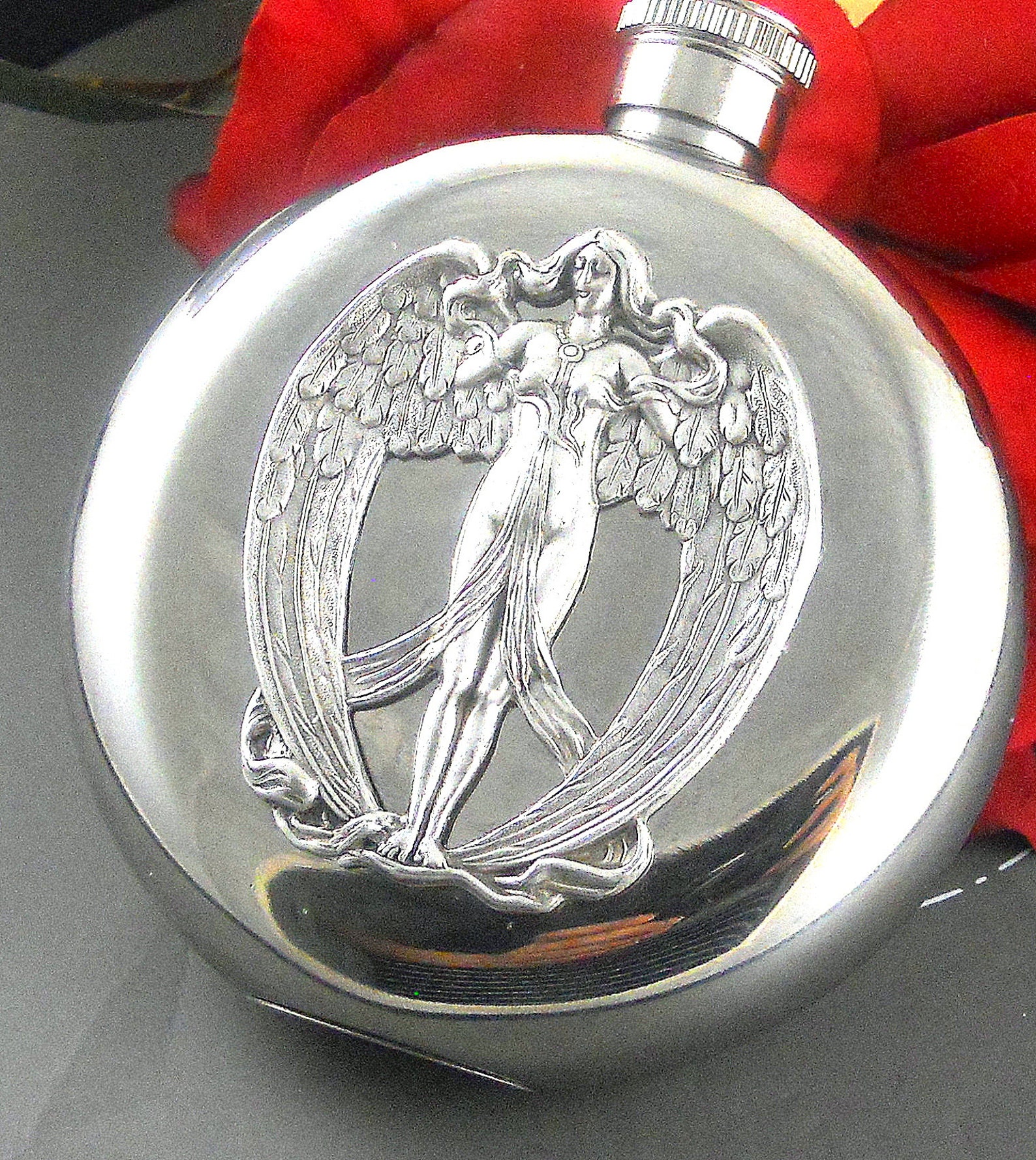 Big Victorian Angel Flask Steampunk Flask Round Flask Pocket | Etsy