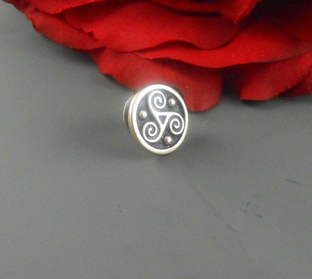 Pewter Triskele Celtic Tie Tack, Brooch - Etsy
