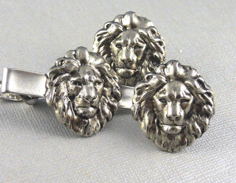 Antique Silver Lions Head Tie Pin Zodiac Leo Tie Tack Pin - Etsy