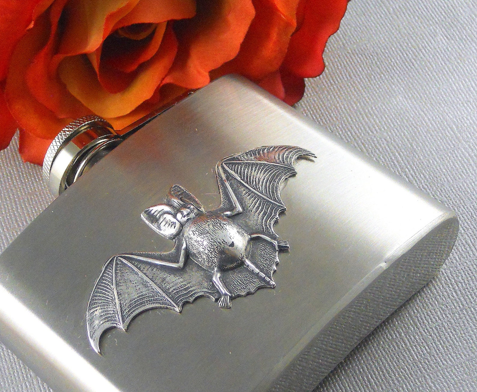 Steampunk Bat Flask Gothic Victorian Stainless Steel Vampire - Etsy