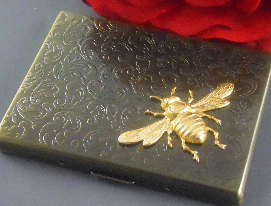 Bumble Bee Cigarette Case, Brass Bumble Bee, Antique Bronze Bee Box ...
