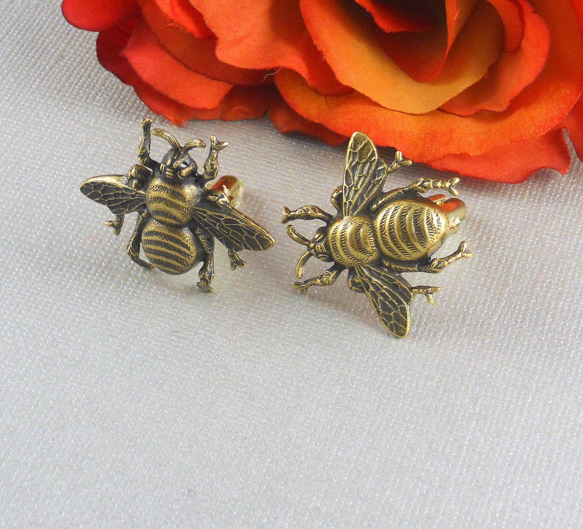 Big Bee Cufflinks Tie Bar Set of 3 Large Bold Statement | Etsy