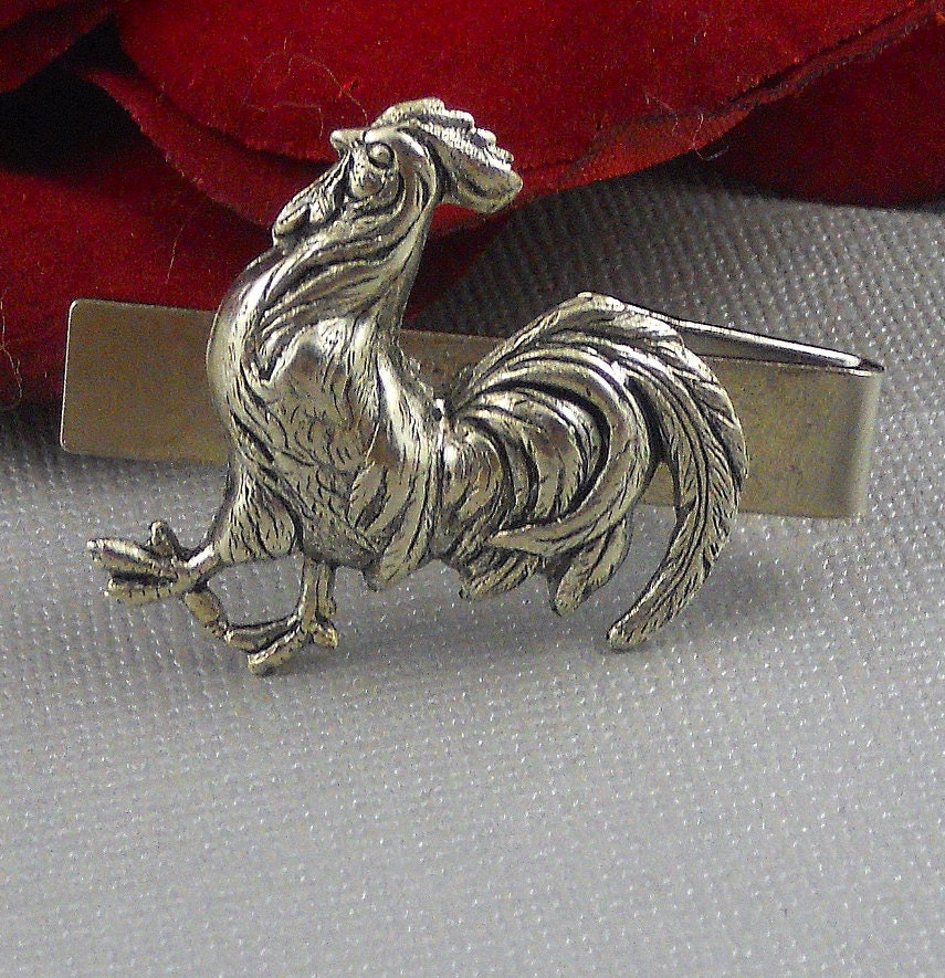 Sale Silver Chicken Tie Clip Tie Bar Tie Tack Tie Rooster - Etsy