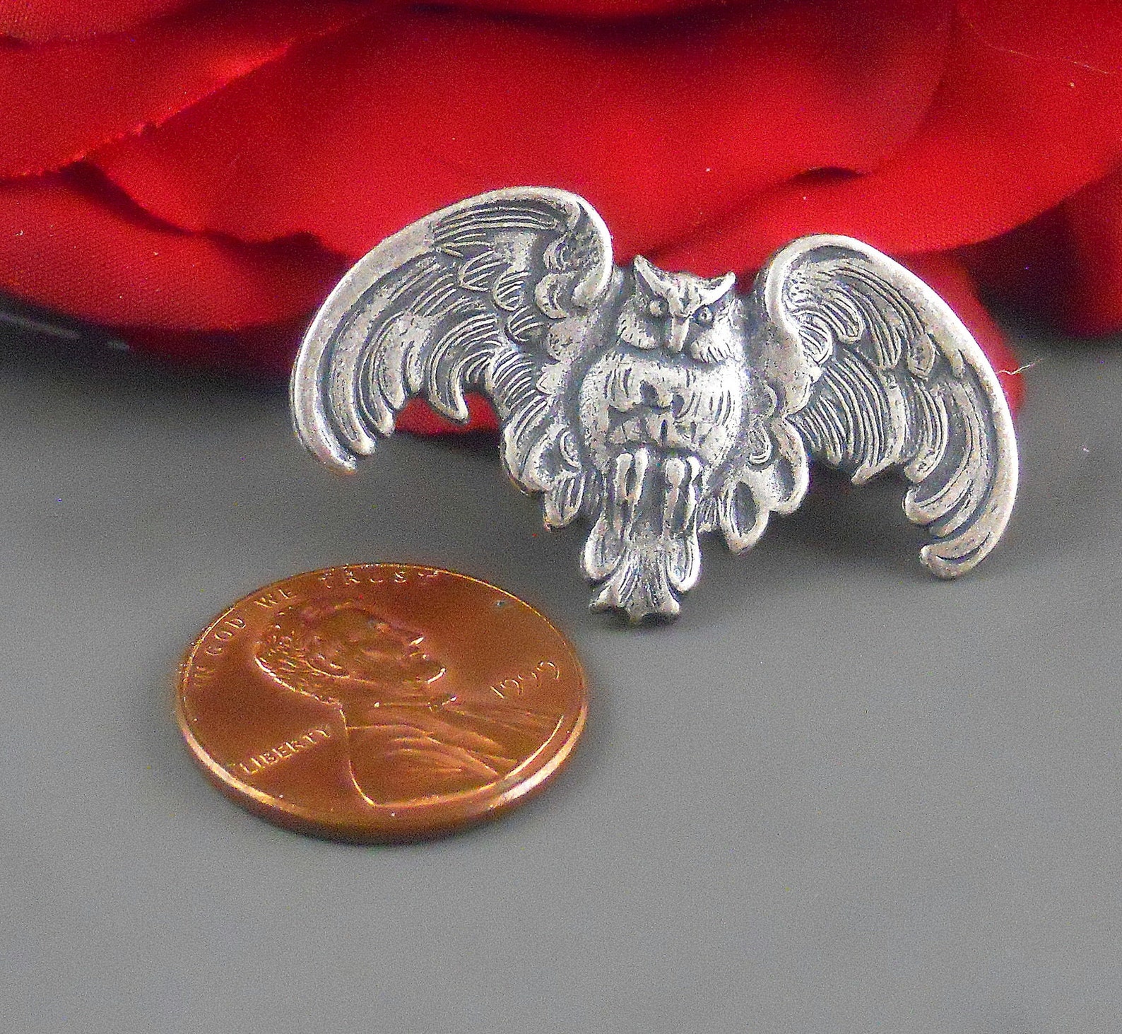 Flying Owl Pin Tack Brooch Silver Owl Pin Woodland Men Tie Pin - Etsy