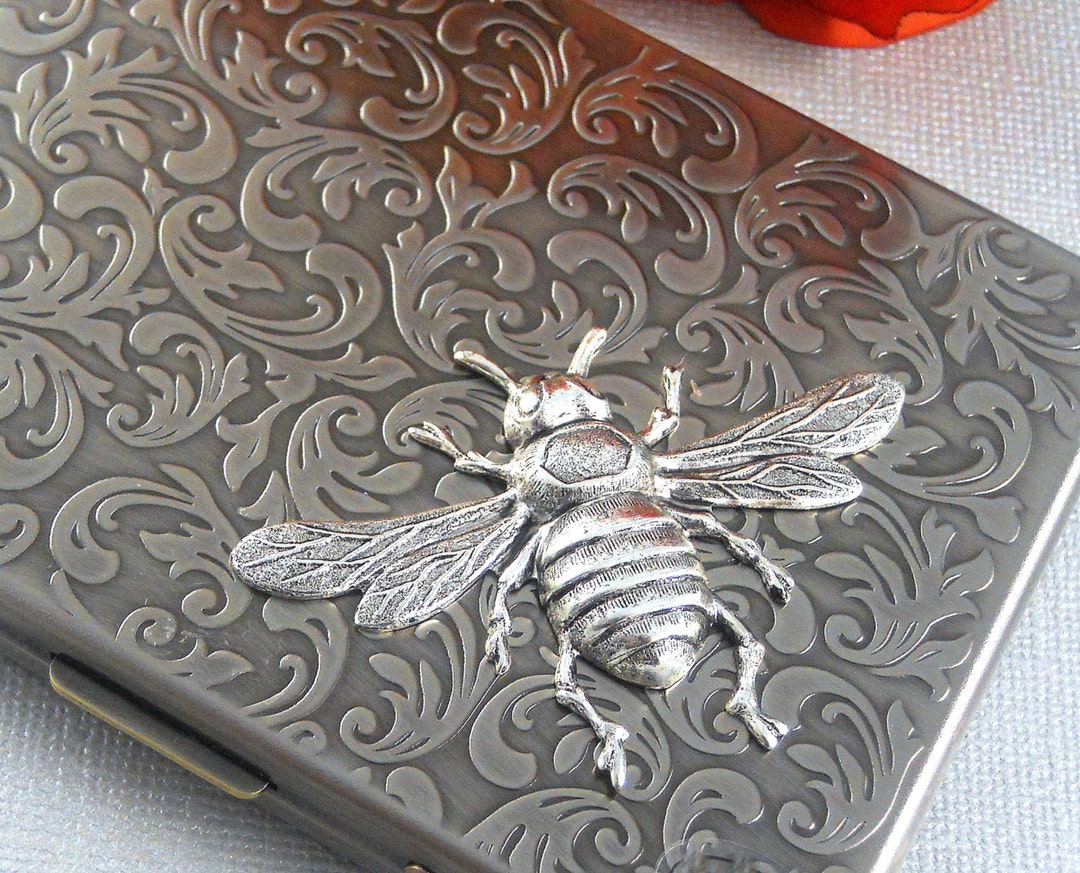 Bumble Bee Cigarette Case, Silver Bumble Bee, King Size, Money Holder ...