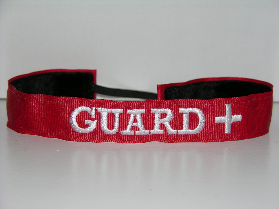 Custom Embroidered Personalized Non-slip Red LIFEGUARD "guard" Headband ...