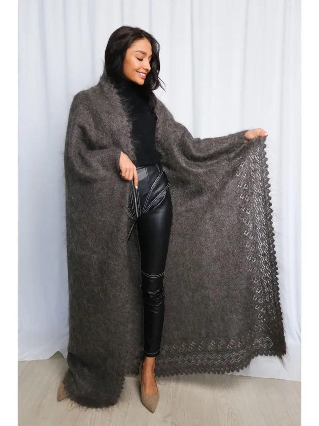 Warm Orenburg Russian Shawl , Downy Goat, Hand - Knitting Winter ...