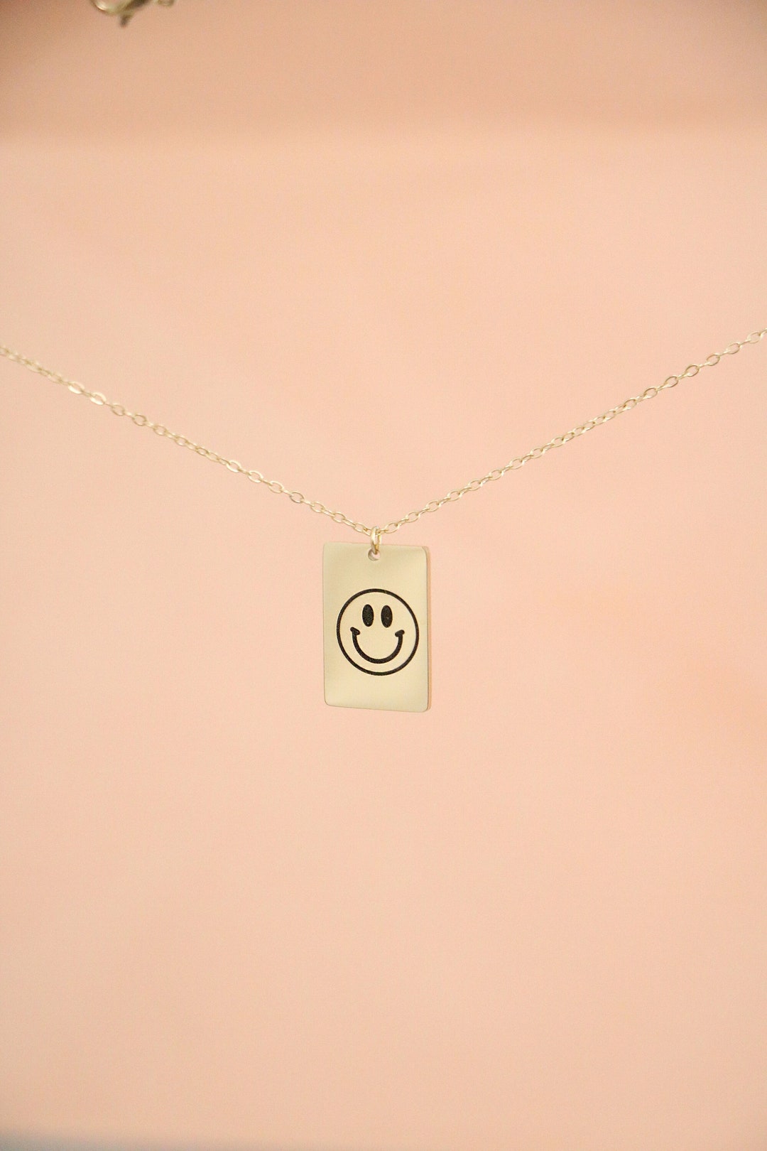 Smiley Face Necklace - Happy Face Jewelry - Smile Emoji - Smiley Charm ...