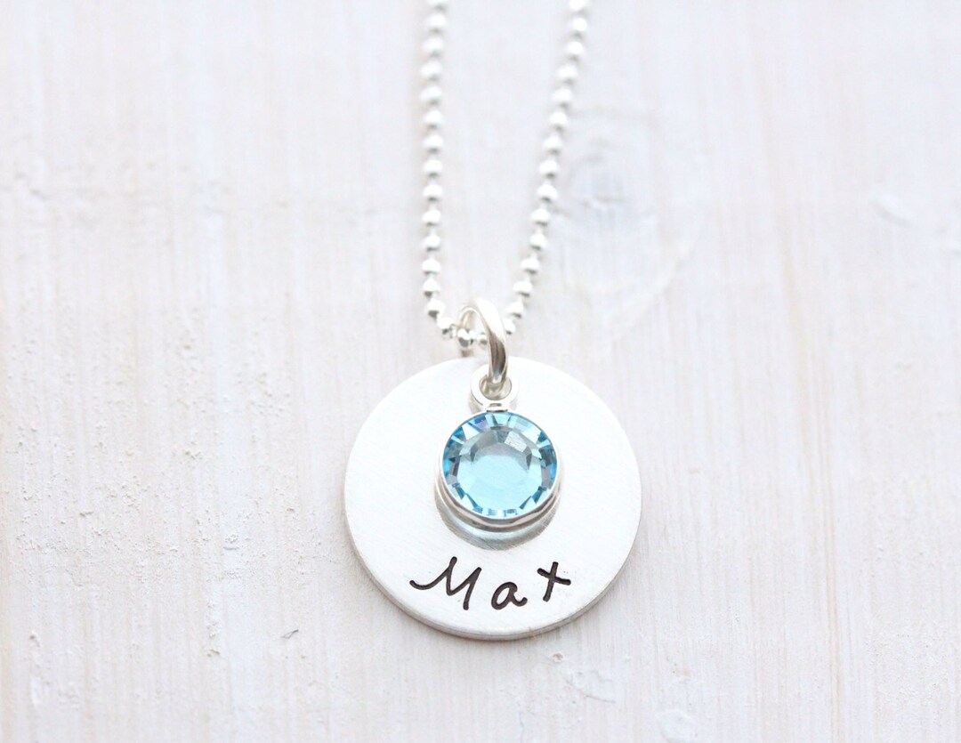 Birthstone Necklace - Custom Name Necklace Gold - Initial Necklace ...